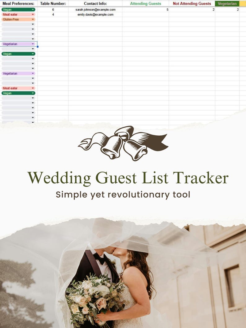 Wedding Guest List Tracker Wedding Planner Tool Guest Seating Chart ...