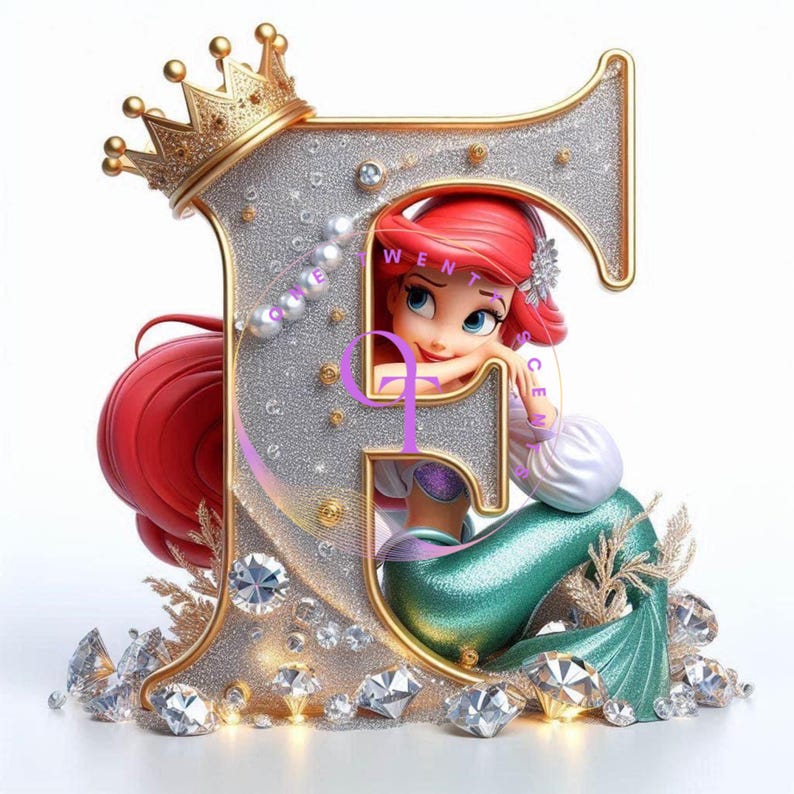 Digital Download Ariel A-Z With Mermaid Birthday Sublimation Design ...