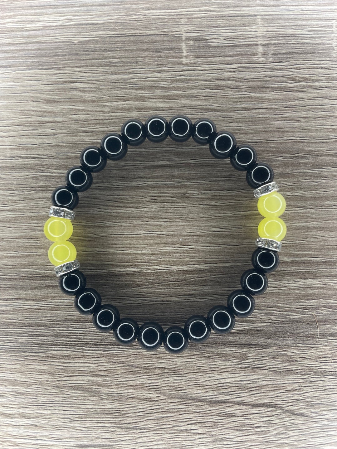 Batman Bracelet Beaded Glass Bracelet - Etsy