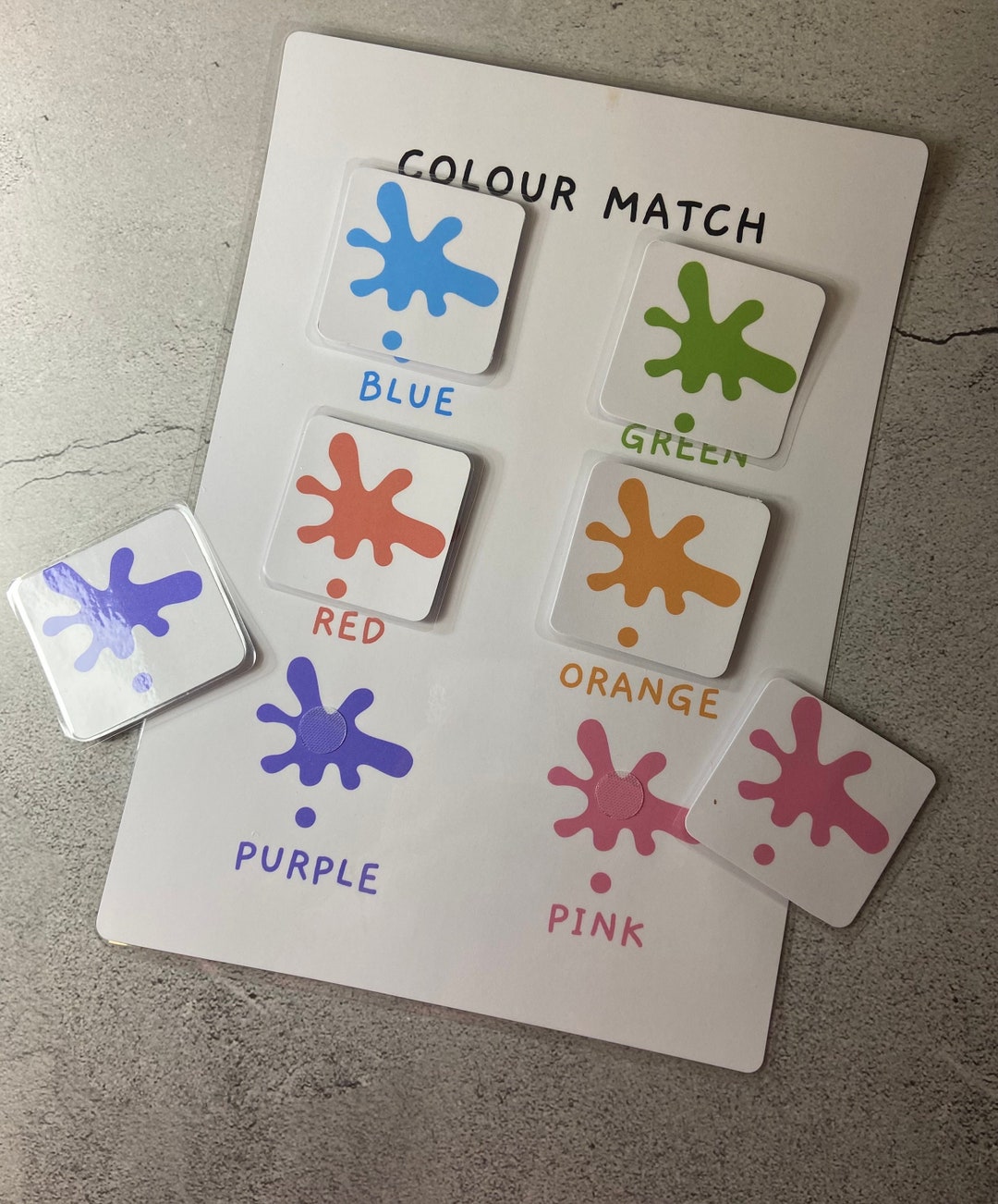 Physical Hardcopy Colours Busy Book Single Page / Match Game / Earling ...