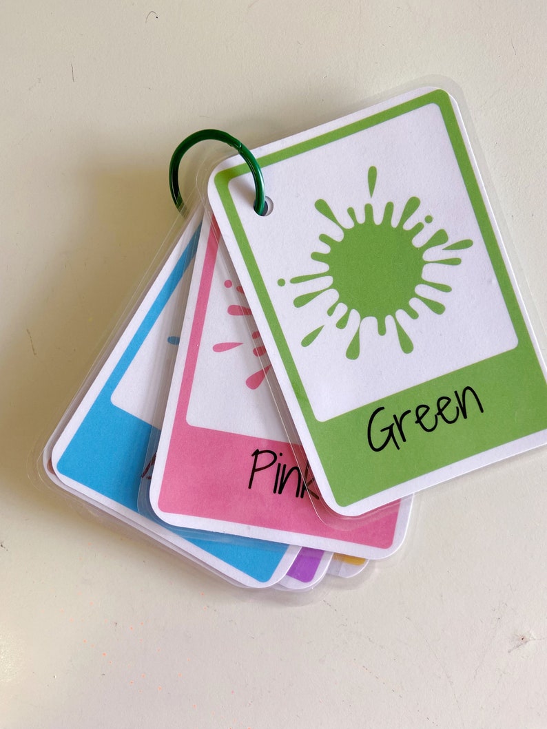 Physical Colour Flashcards With Ring / Early Learning / - Etsy