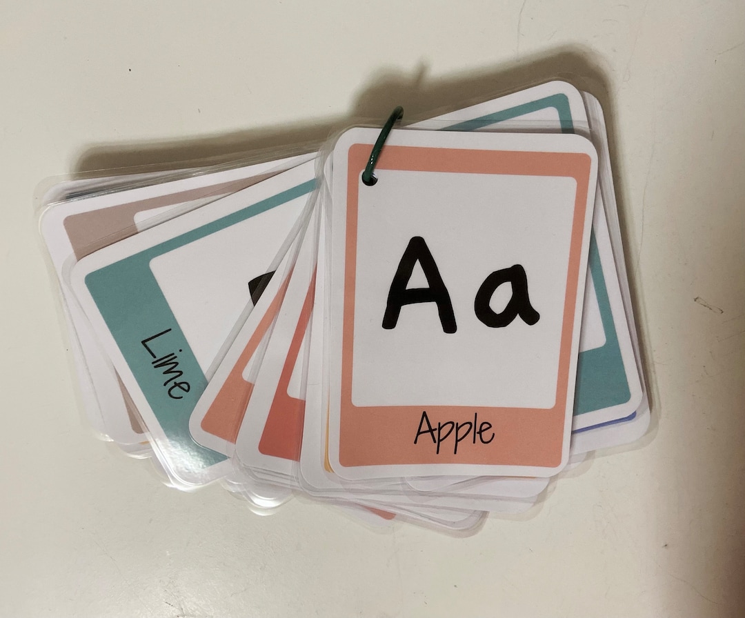 Physical Alphabet and Words Flashcards With Ring / Early Learning ...
