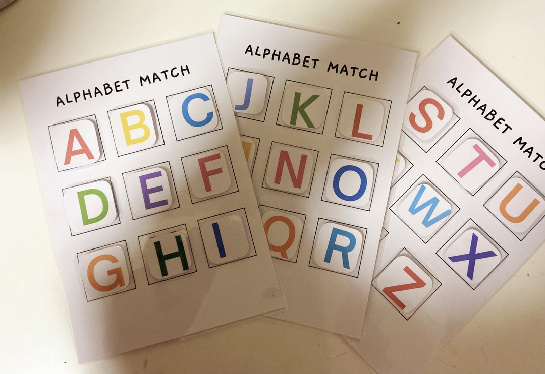 Physical Hardcopy Alphabet Busy Book Single Page / Match Game / Earling ...