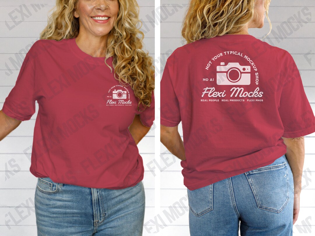 Comfort Colors C1717 Chili Shirt Mockup | CC 1717 Chili T-shirt Mock-up ...