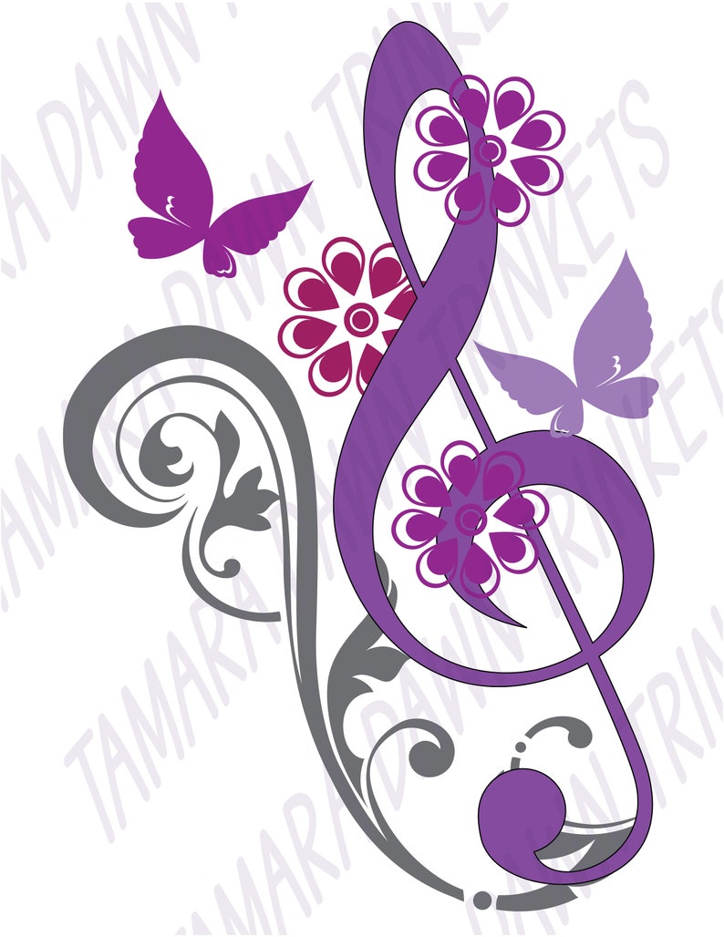 Treble and Butterfly SVG - Etsy