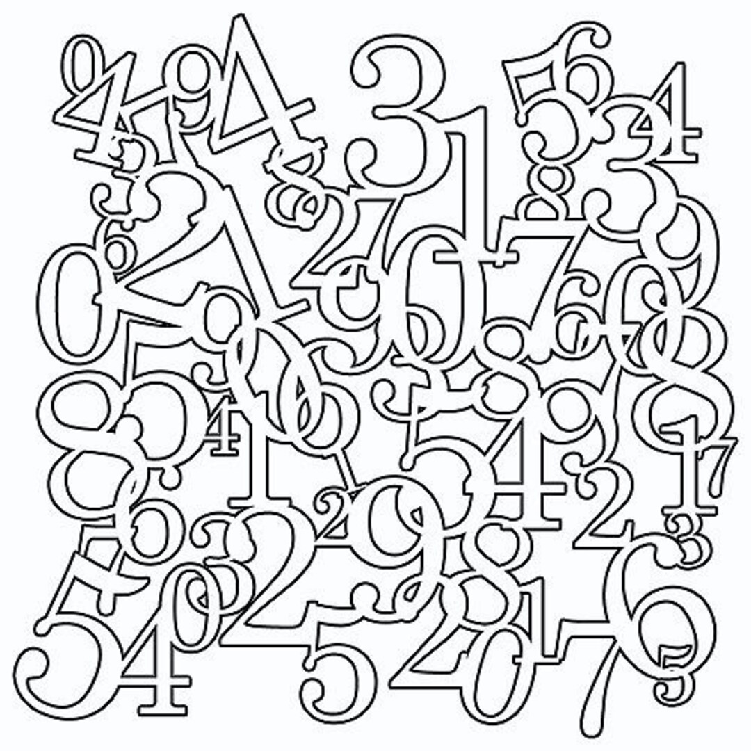 Numbers Collage 6x6 Stencil - Etsy