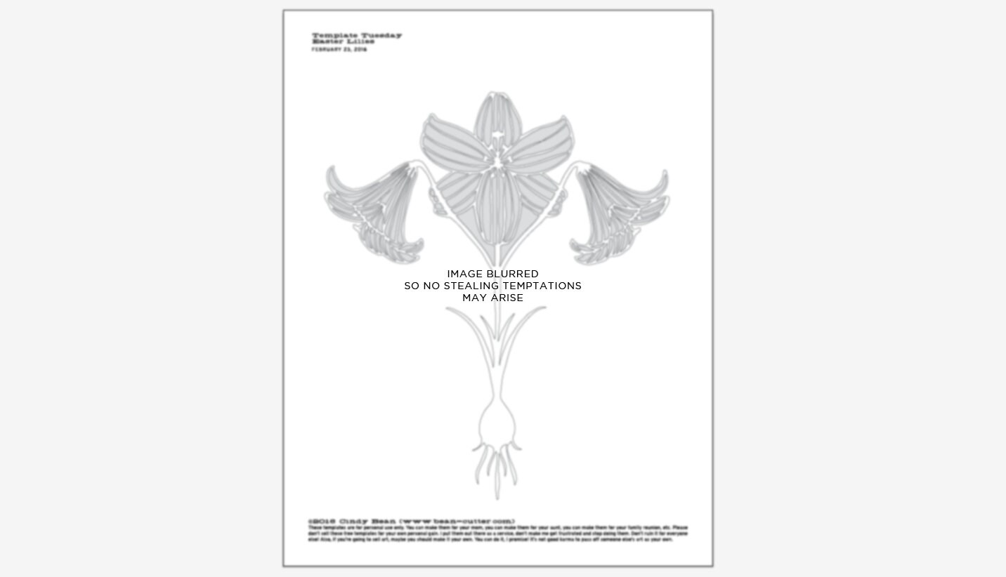 Easter Lilies Papercutting Template - PDF for Handcut, SVG & DXF for ...