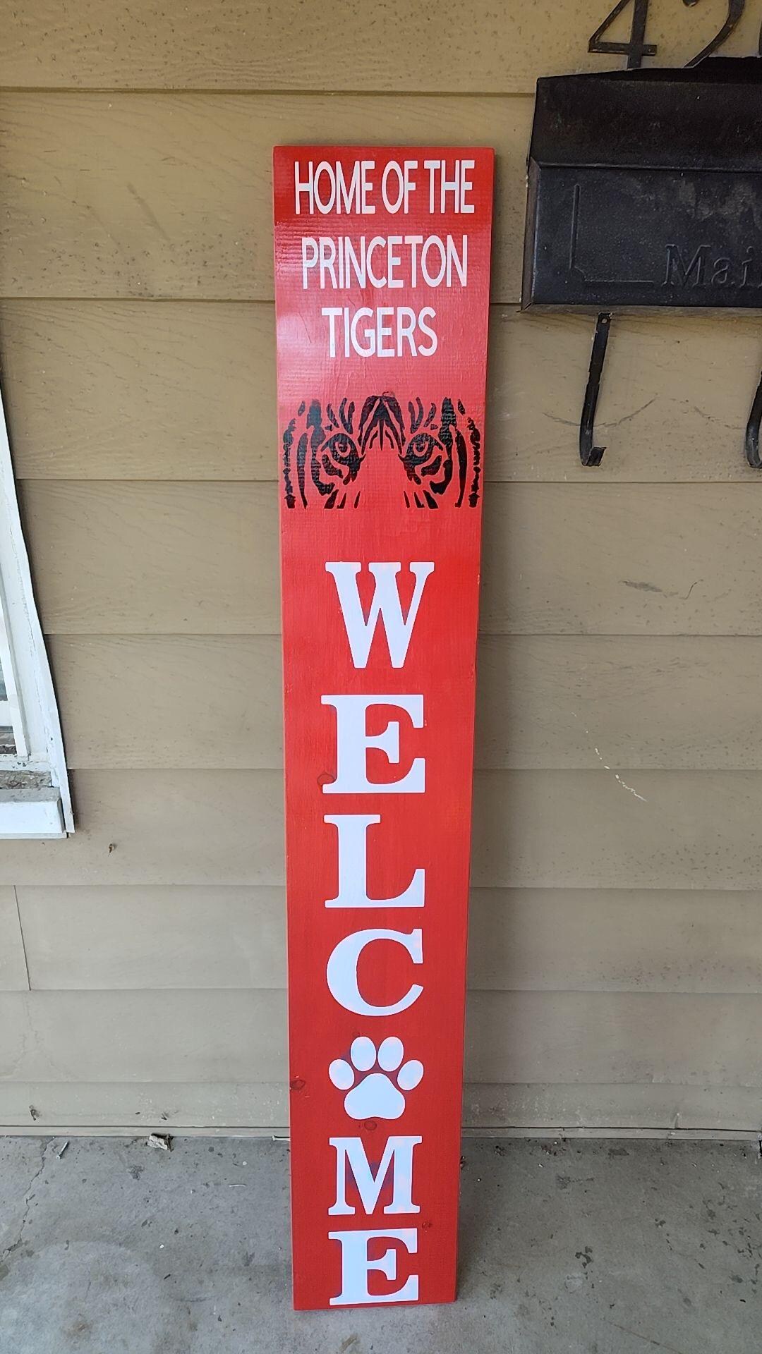 Welcome School Team Porch Leaner Porch Sign Home of the blank School ...
