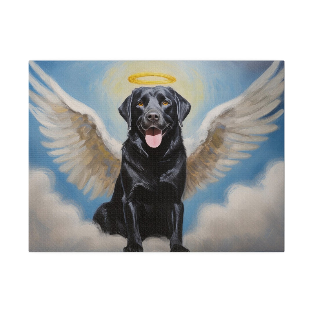 Black Labrador Memorial Painting on Canvas, Pet Remembrance Art, Pet ...