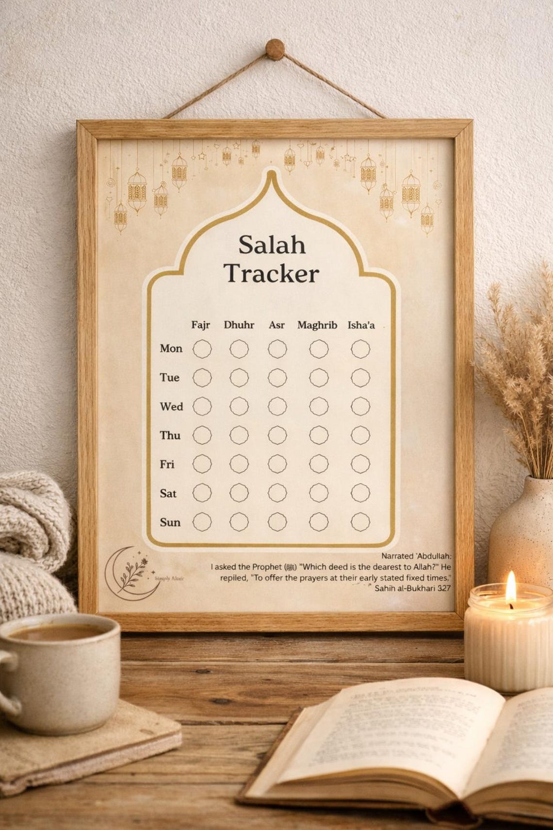 Salah Prayer Tracker Printable A5 | Islamic Habit Chart (digital ...