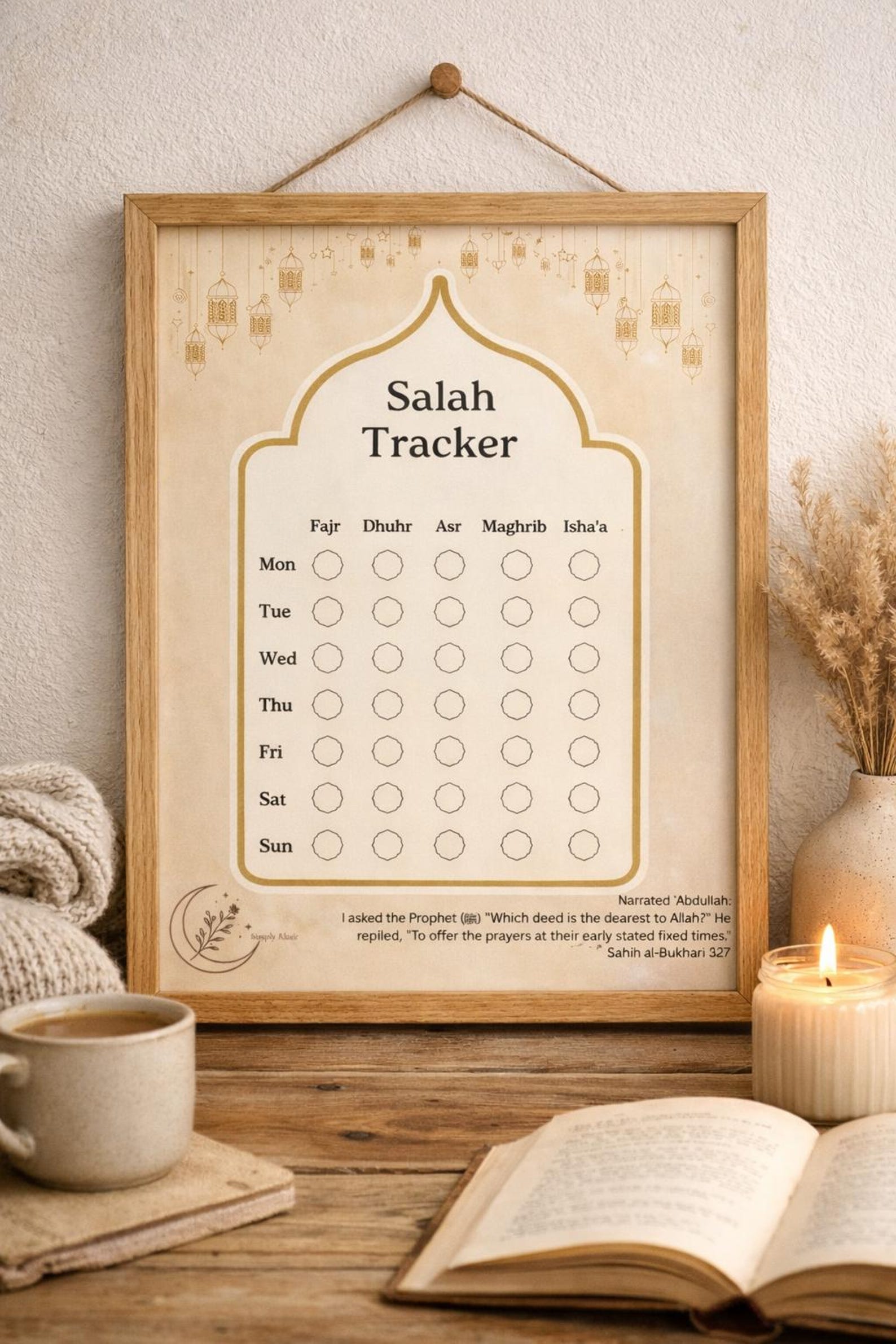 Salah Prayer Tracker Printable A5 | Islamic Habit Chart (digital ...