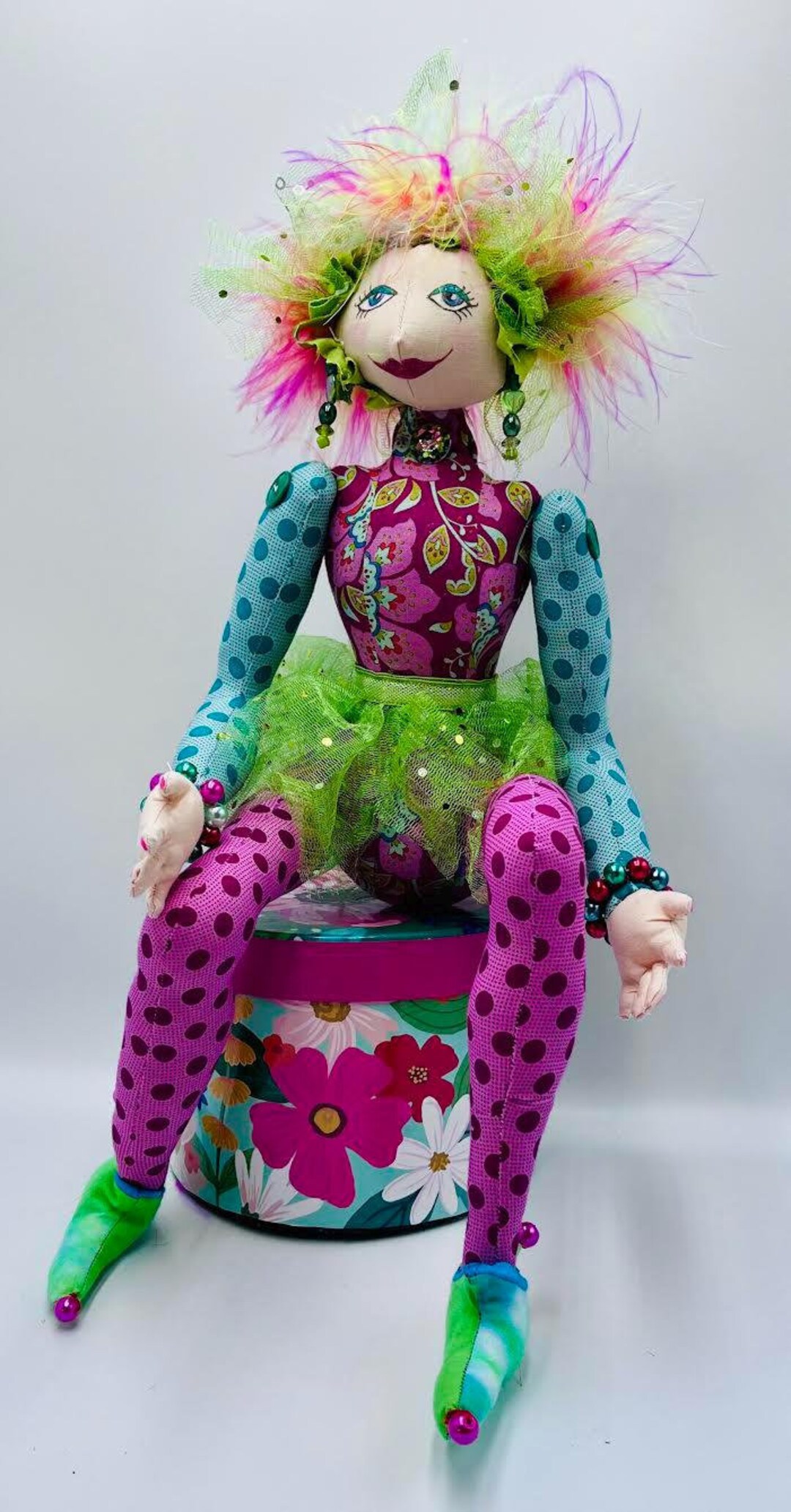Fifi, an Art Doll, 15" Tall. Great Attention to Detail. Sitting on a ...