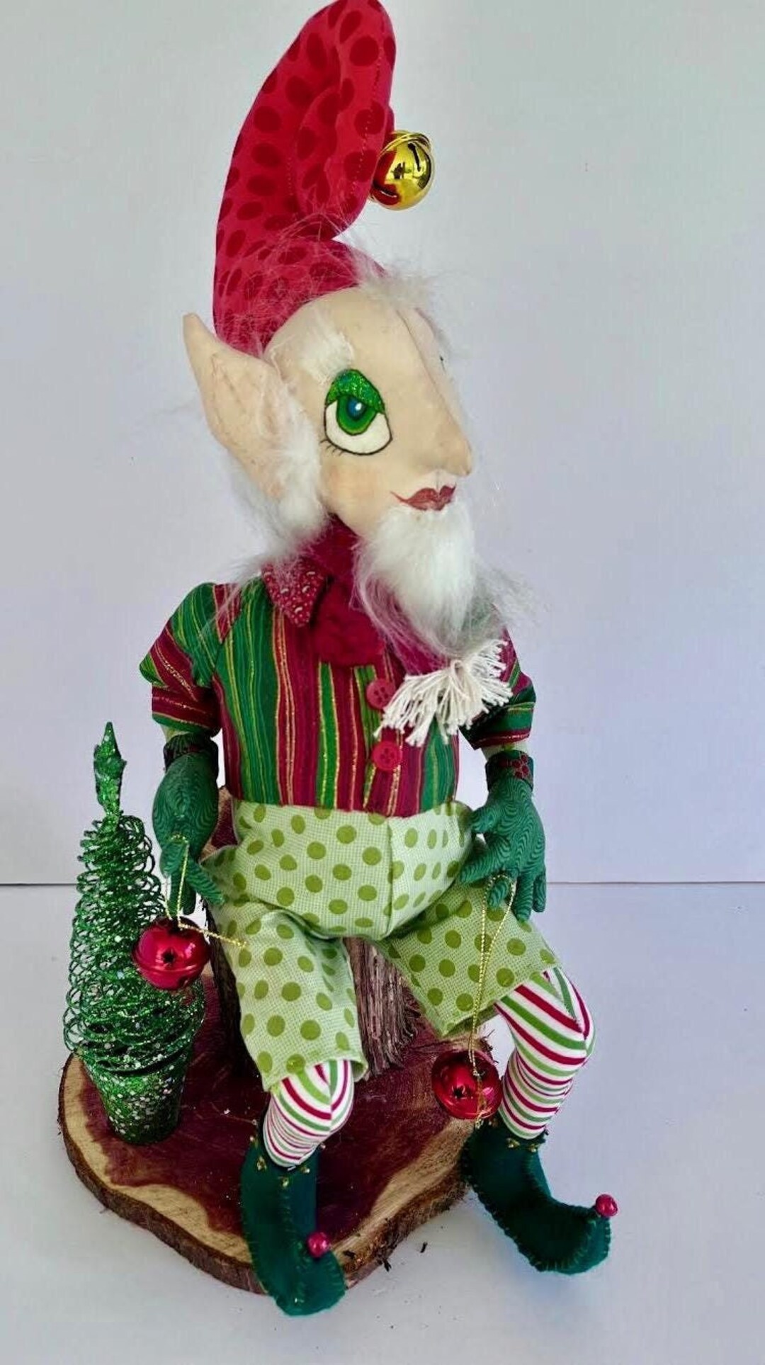 Elf on a Tree Stump - Etsy