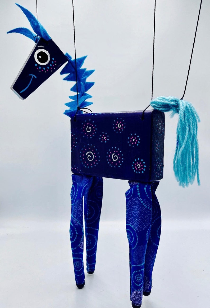 Purple Wooden Horse Marionette - Etsy