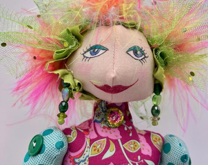 Fifi, an Art Doll, 15" Tall. Great Attention to Detail. Sitting on a ...