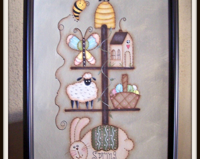 Spring Bunny Sheep Saltbox Butterfly Canvas Framed Home Wall Decor - Etsy