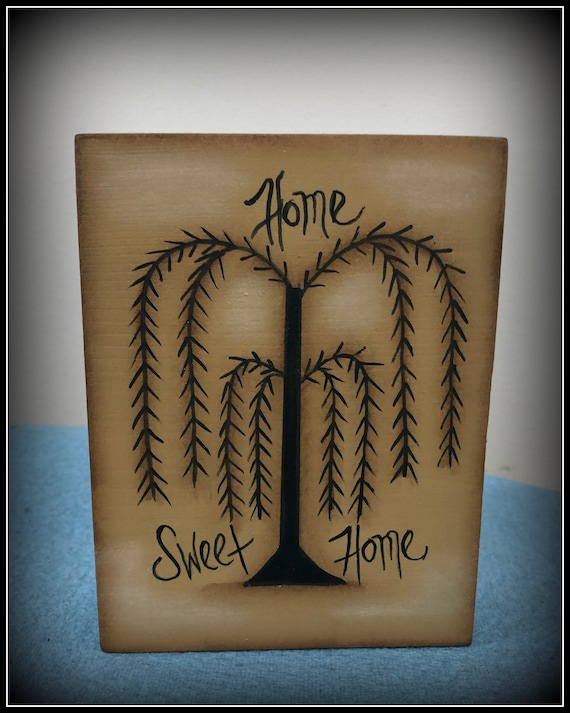 Primitive Willow Tree Wood Shelf Sitter Block-home Decor | Etsy