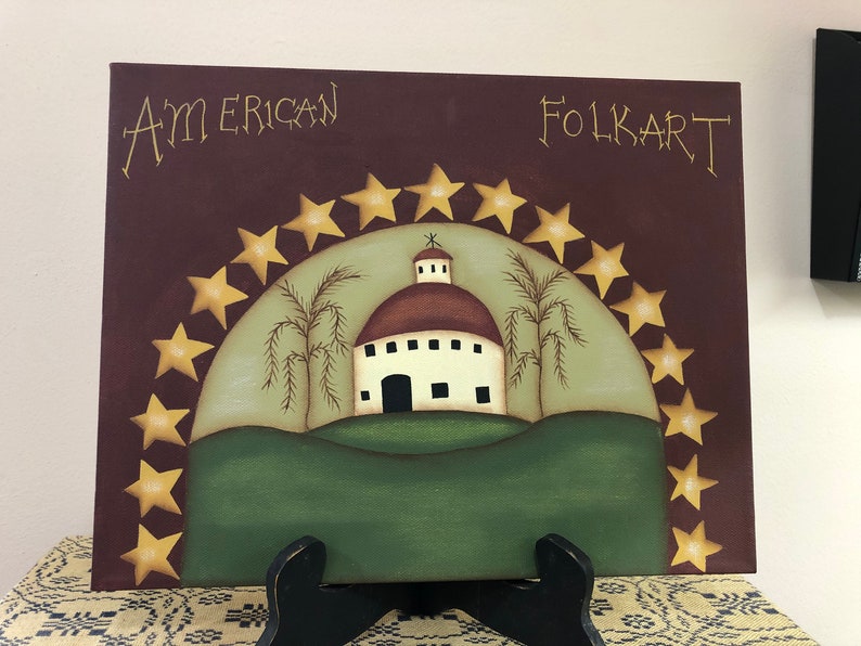 Primitive 11 X 14 American Folk Art Canvas-home Decor - Etsy