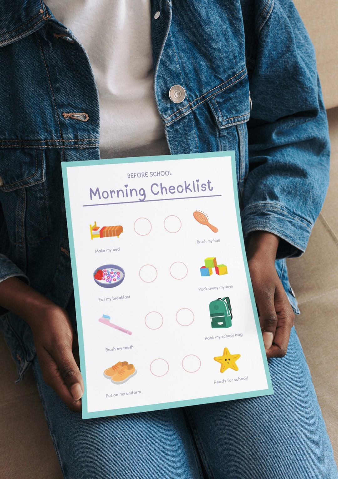 Kids Morning Checklist Get Ready for School Kids Poster Printable ...