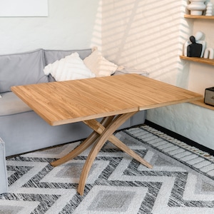 Extendable Transformer Table | 3-in-1 100% Wooden Table | Adjustable ...