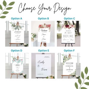 Printable Digital Wedding Welcome Sign, Digital Printable Floral ...