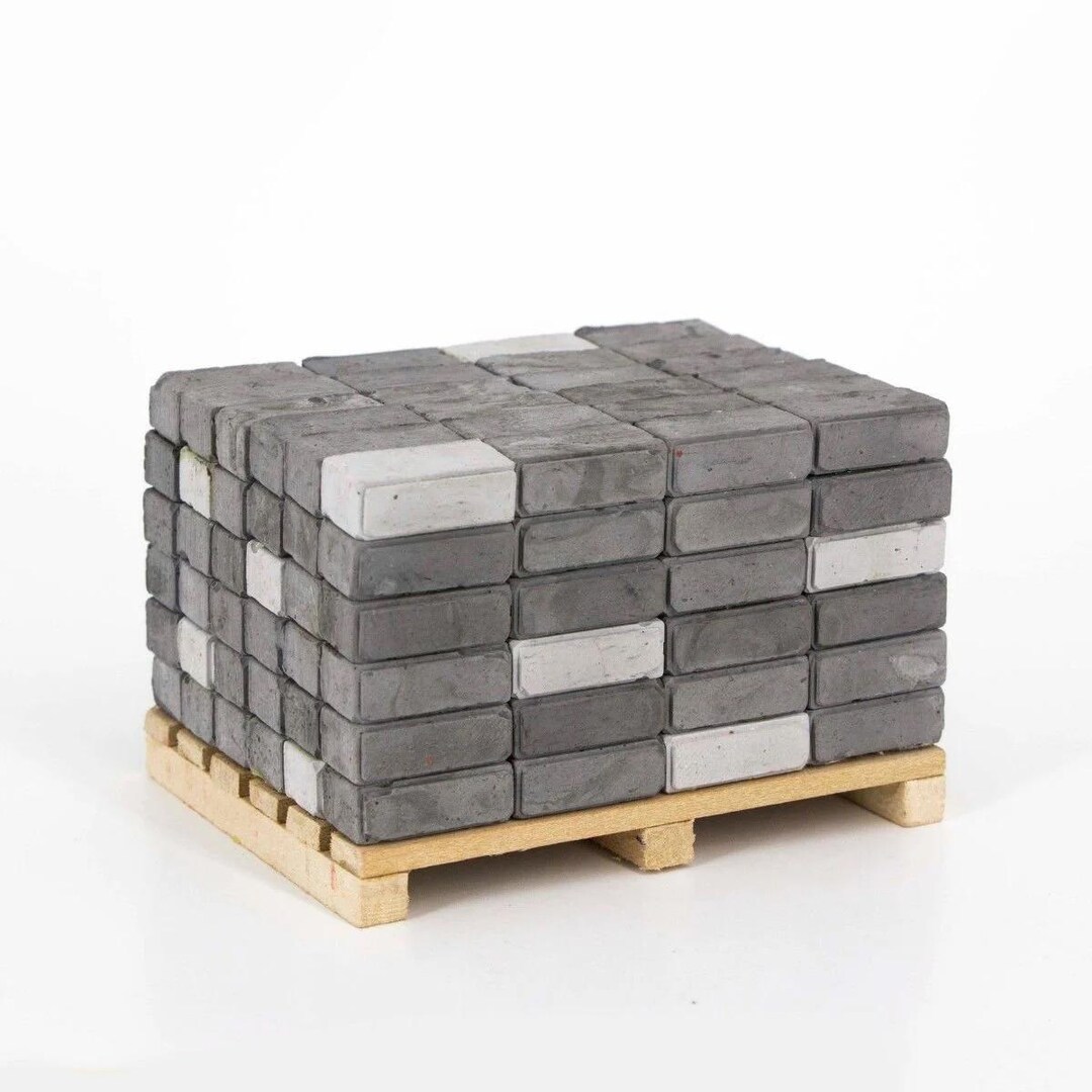 Model Miniature Striped Brick Gray 1/12 20x7x6mm 200pcs Miniature Stone ...