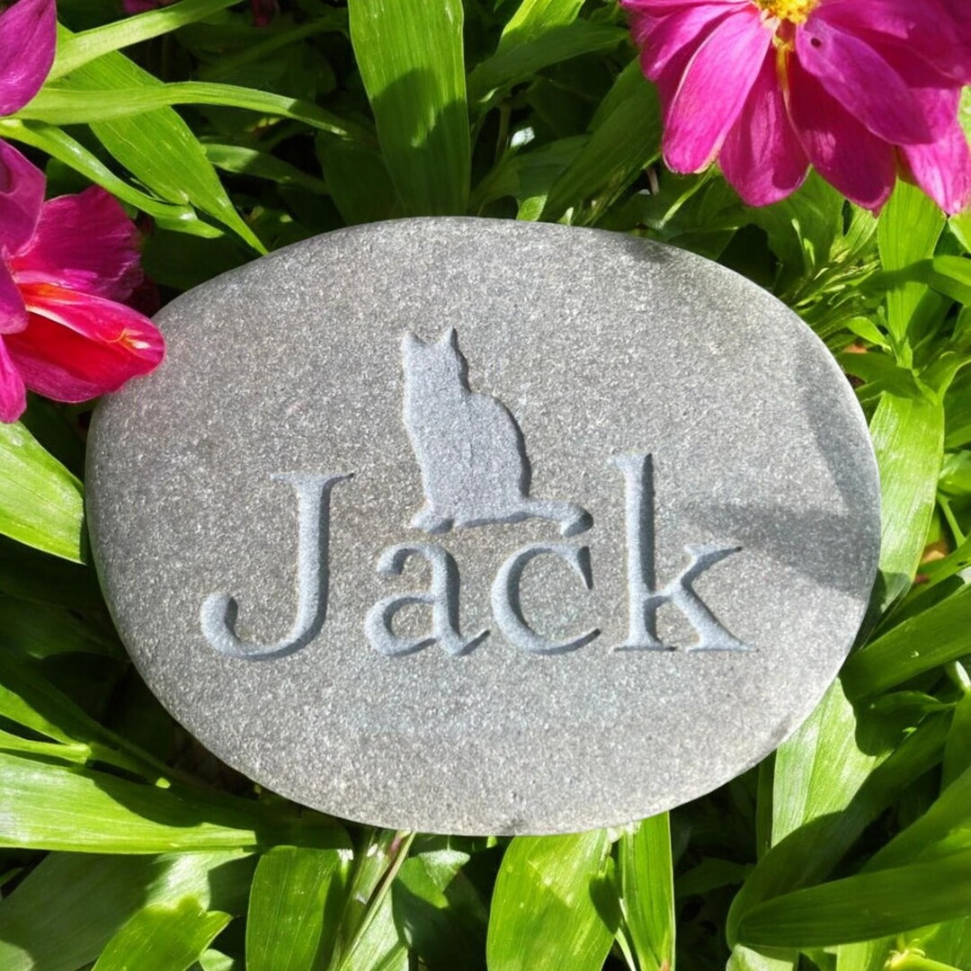 Custom Cat Memorial Stone, Personalized Pet Cat Memorial Stones ...