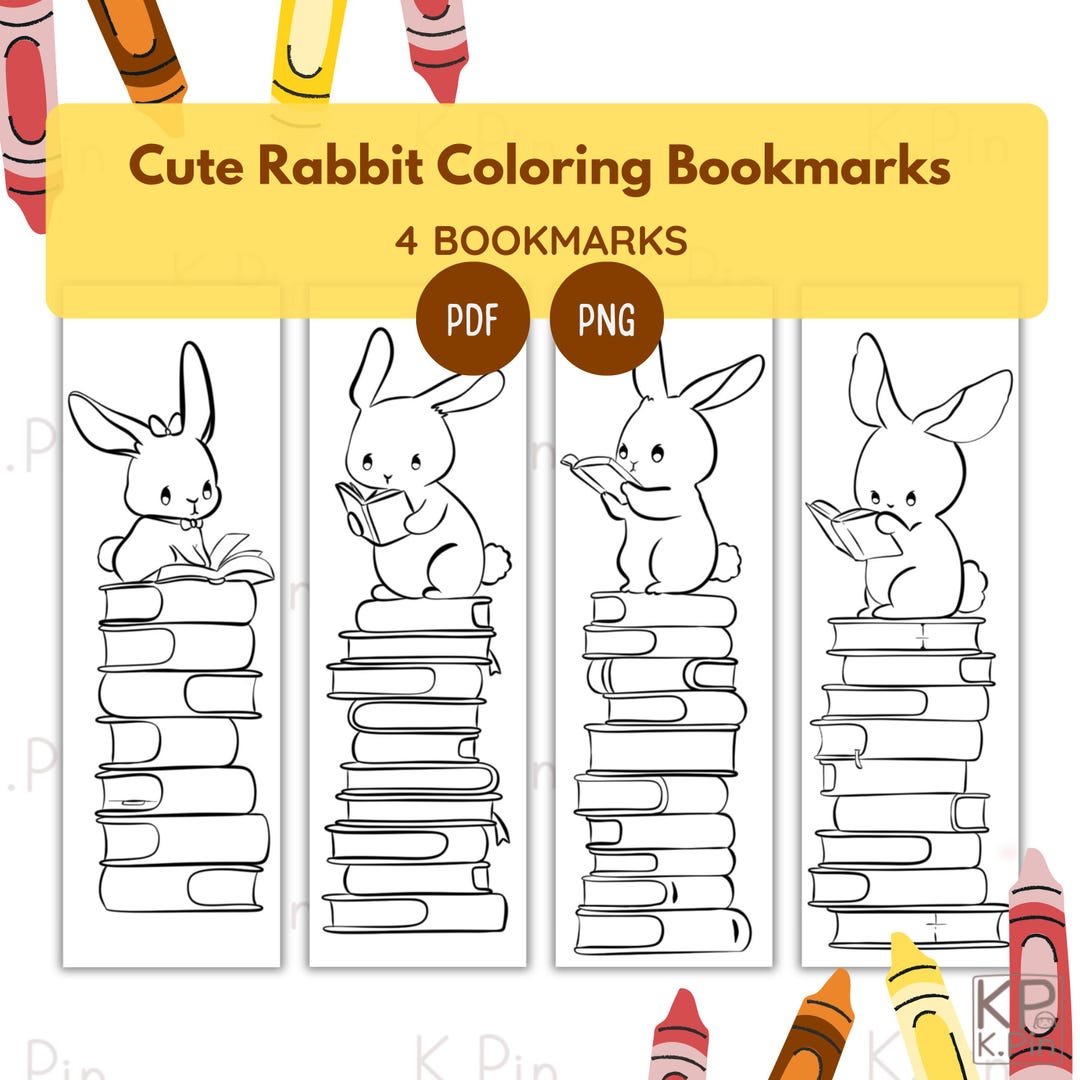 Printable Cute Rabbit Bookmarks - DIY Fun for Book Lovers for Kids ...