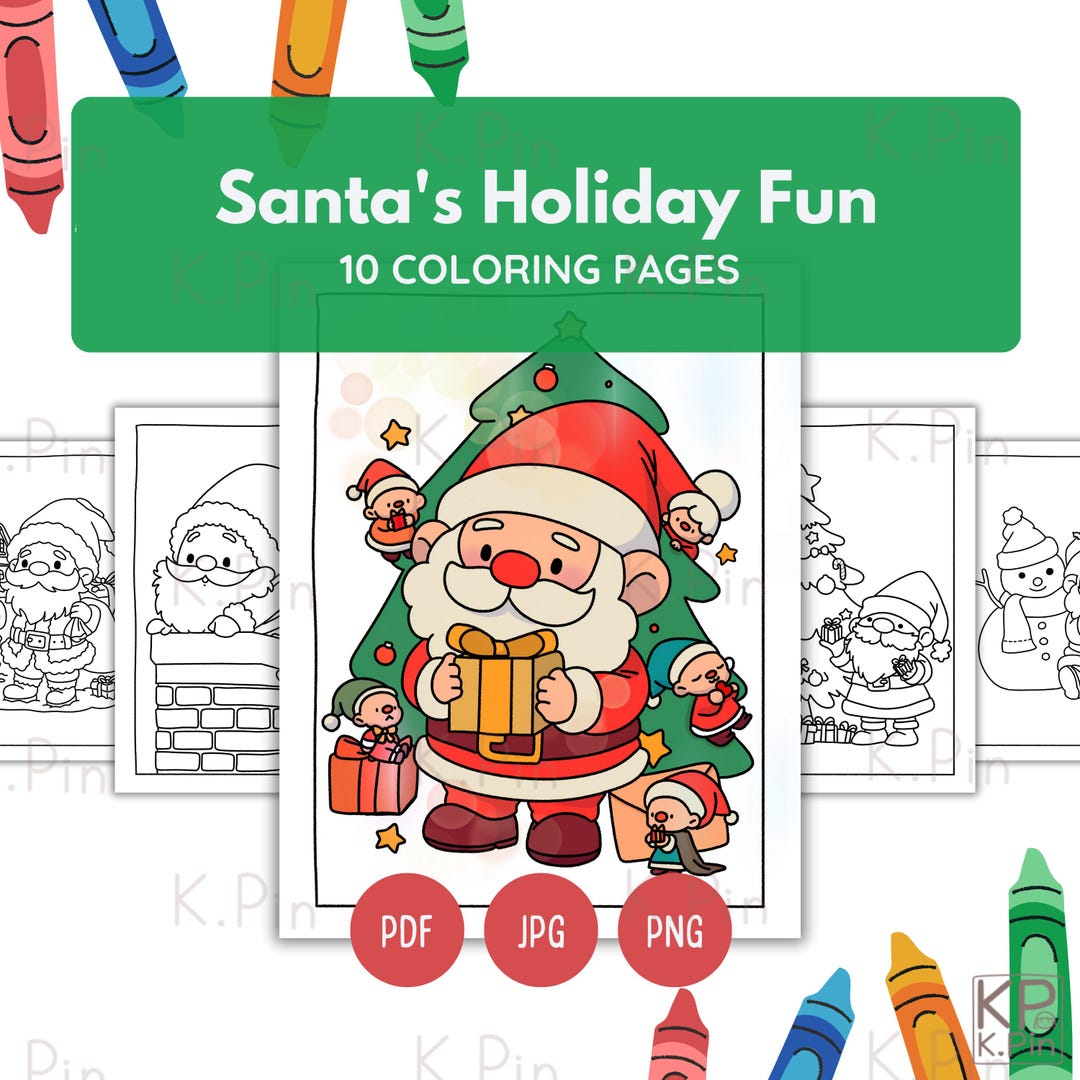 Santa Claus Christmas Coloring Pages | 10 Cute Holiday Printables for ...