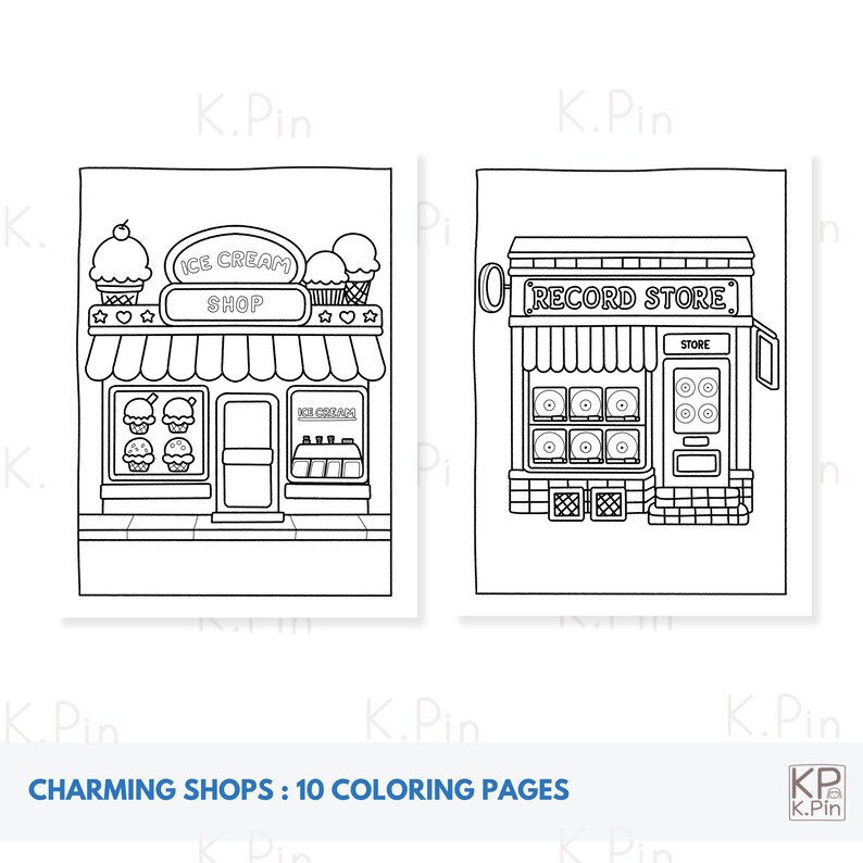 Charming Shops Coloring Pages - 10 Cute Storefront Designs for Kids ...