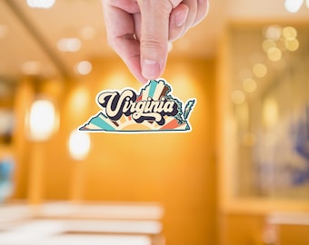 Virginia Retro Text Vinyl Sticker, Virginia Stickers, Virginia Decal ...