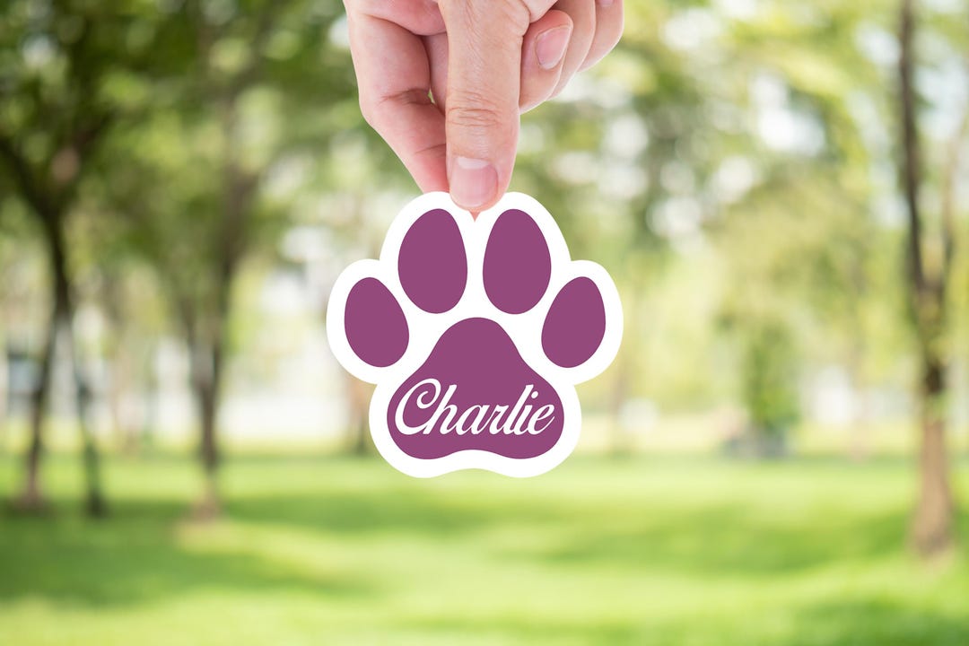 Personalized Dog Paw Print Vinyl Sticker: Custom Name Decal - Etsy