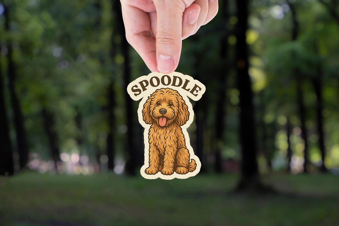 Spoodle Dog Sticker, Funny Doodle Breed Decal, Cavapoo Lover Sticker ...