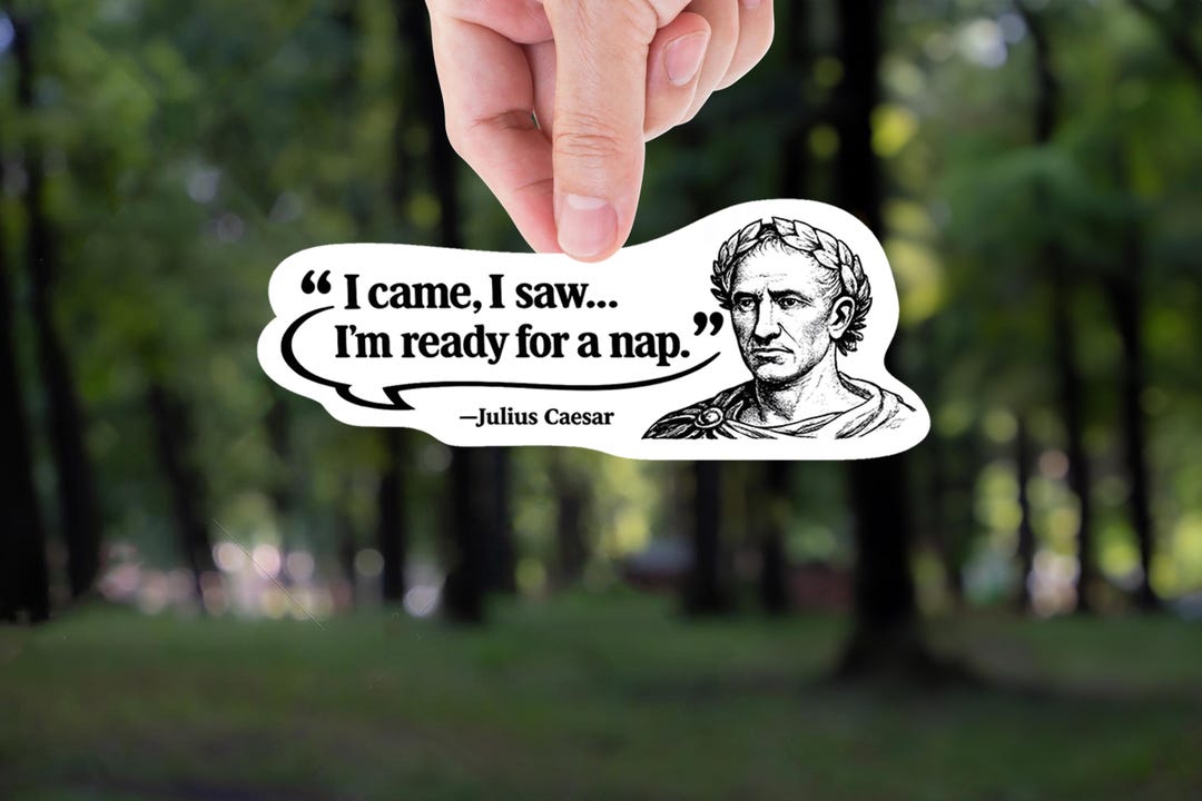 Julius Caesar Meme Sticker Funny History Joke Tired Humor Roman Empire ...