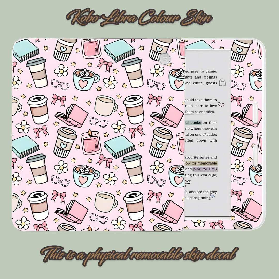 Coffee and Books Skin Decals | Kobo Vinyl Cover |kobo Decal | Kobo ...