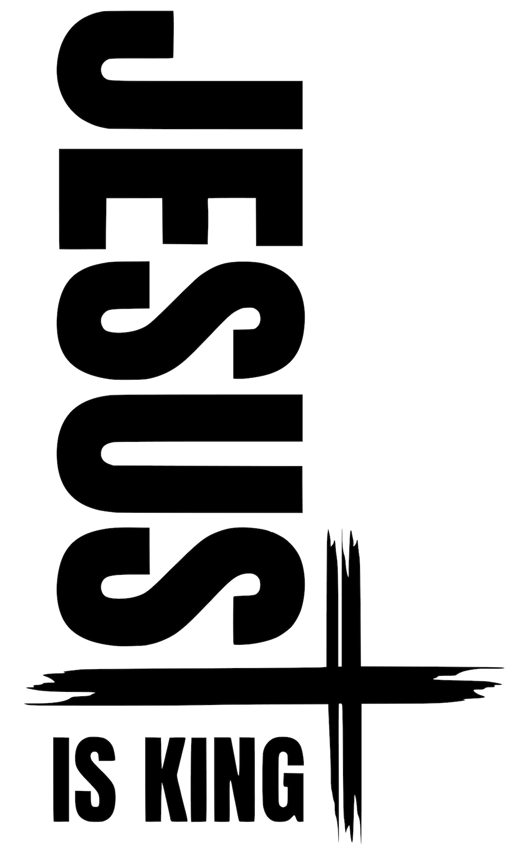 Jesus is King Sticker, Christian Cross Decal, Vertical Faith Sticker ...