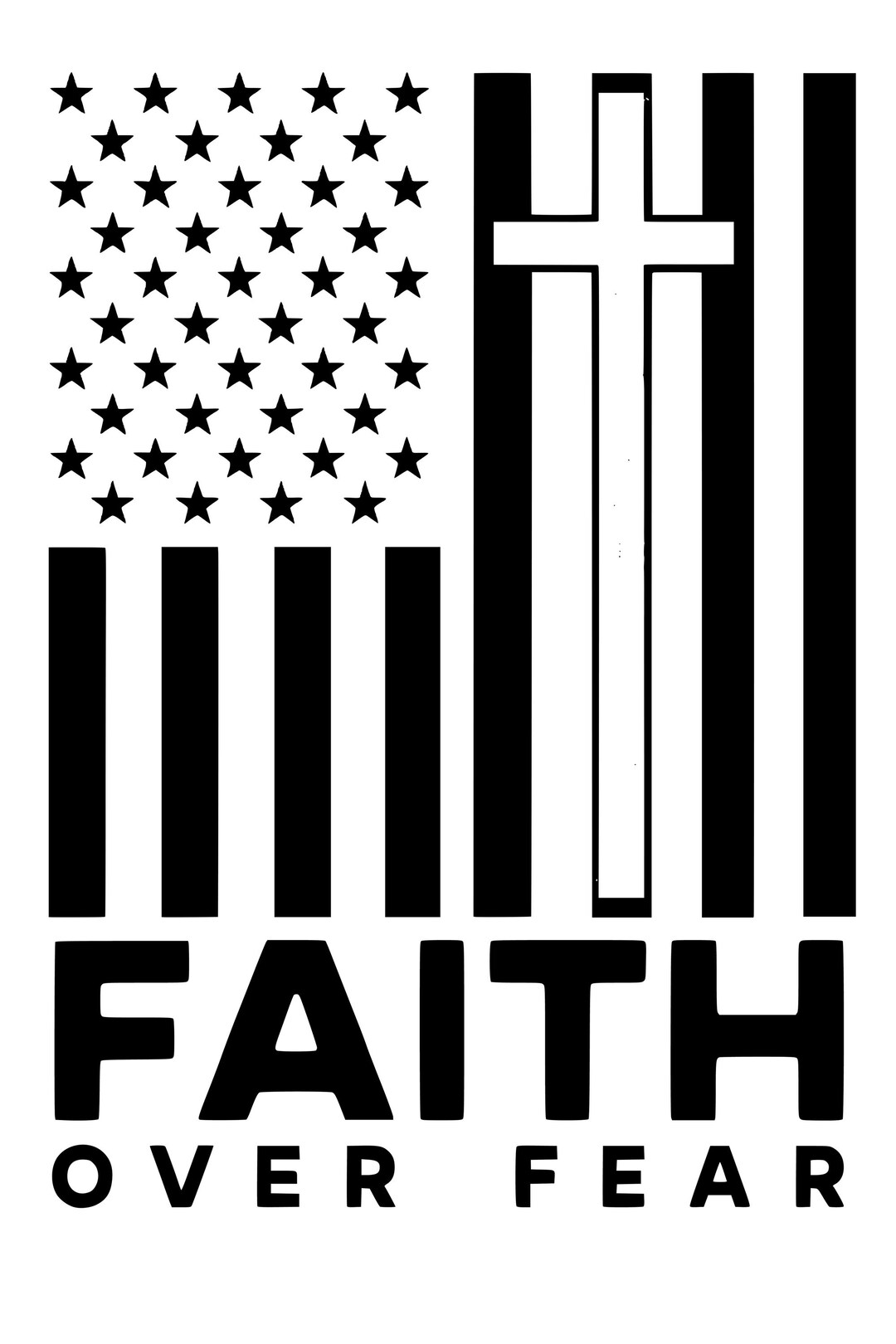 Faith Over Fear Sticker, Christian Flag Decal, Religious Patriotic ...
