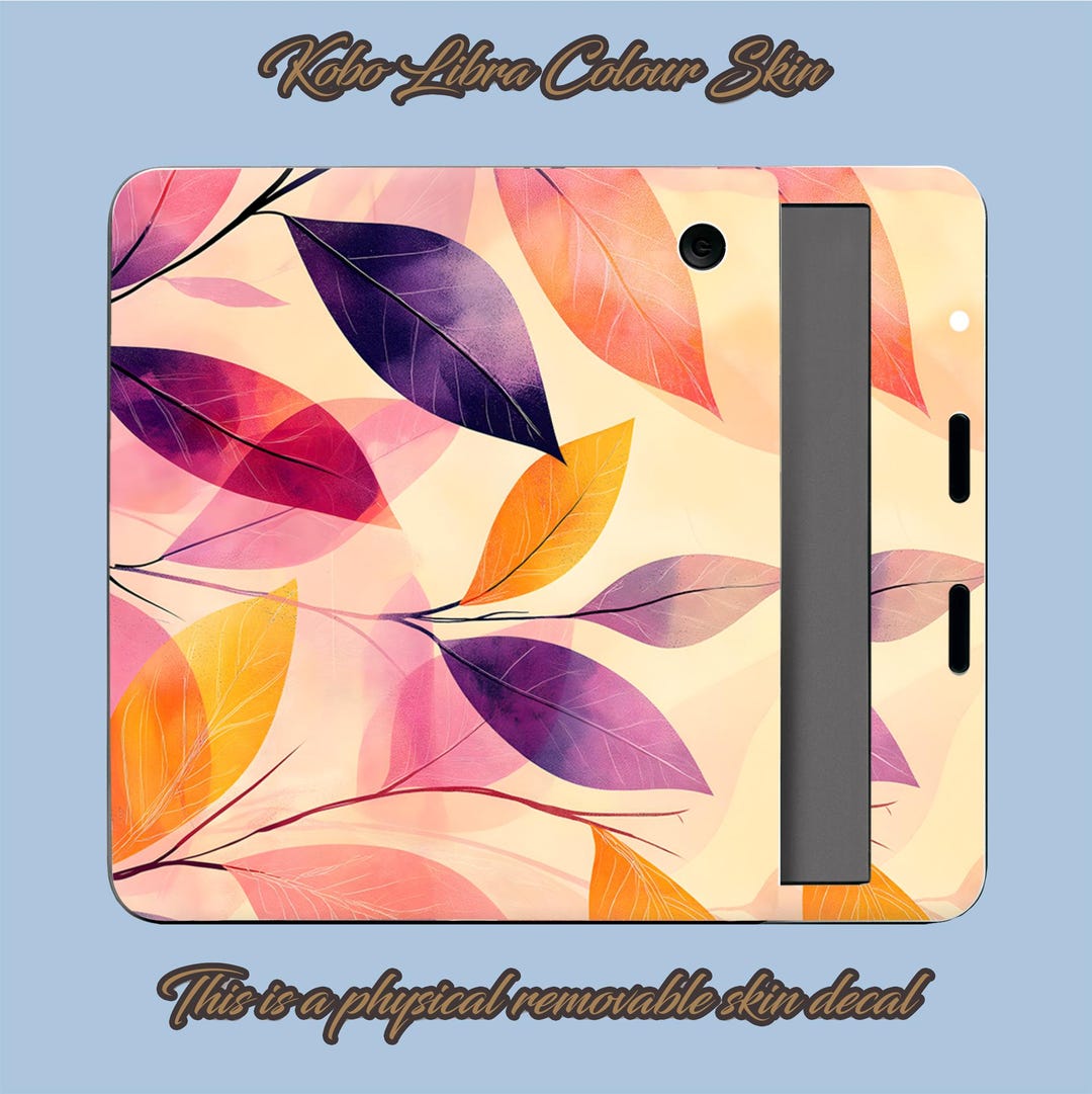 Pastel Leaves Skin Decals, Kobo Decal, Kobo Sticker, Kobo Accessory ...