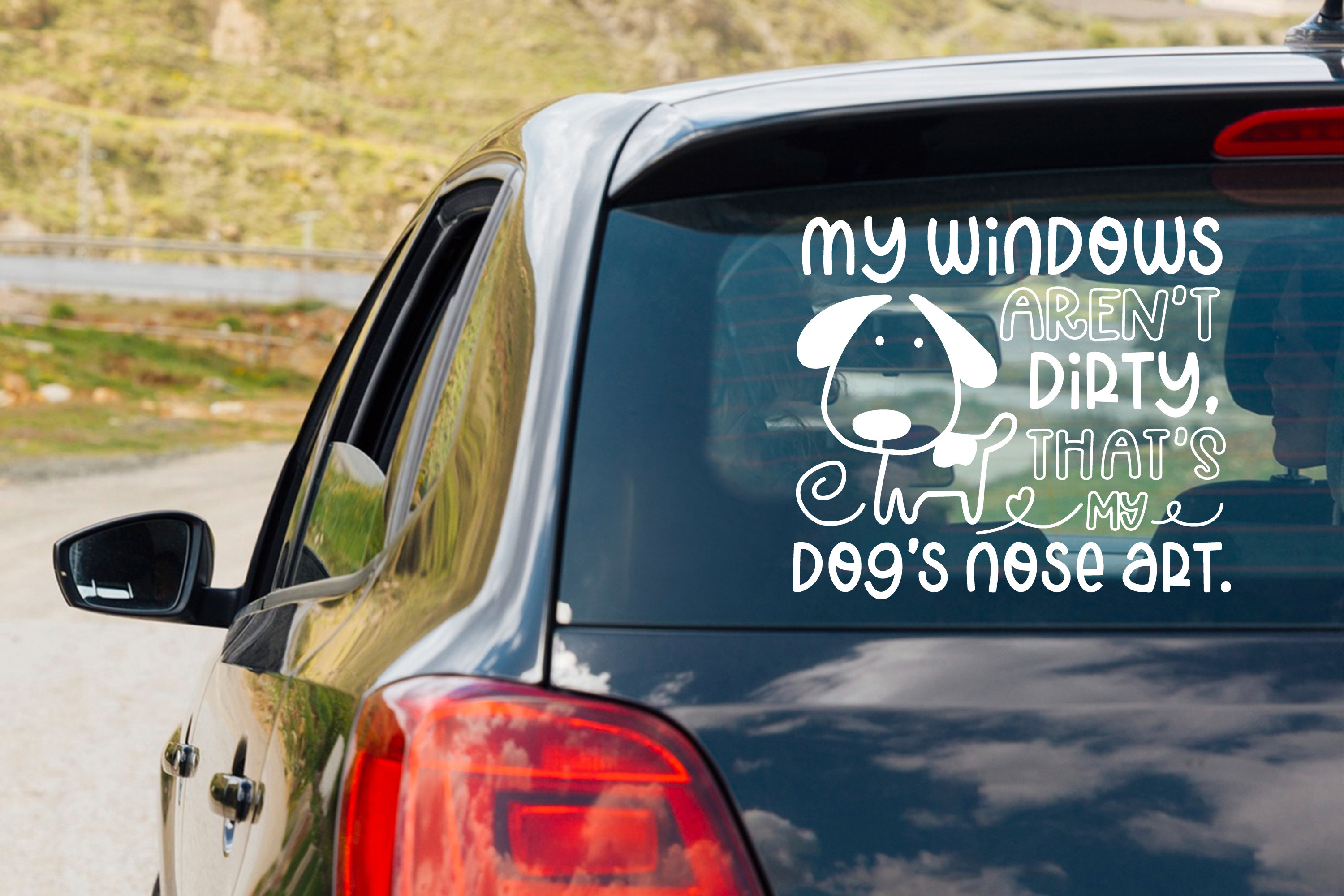 Dirty Windows Dog Pet Decal, Vinyl Car Window Decal Sticker, Dog Lover ...