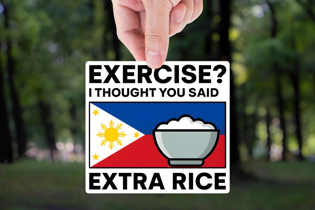 Extra Rice Meme Sticker: Funny Filipino Foodie Pun Decal - Etsy