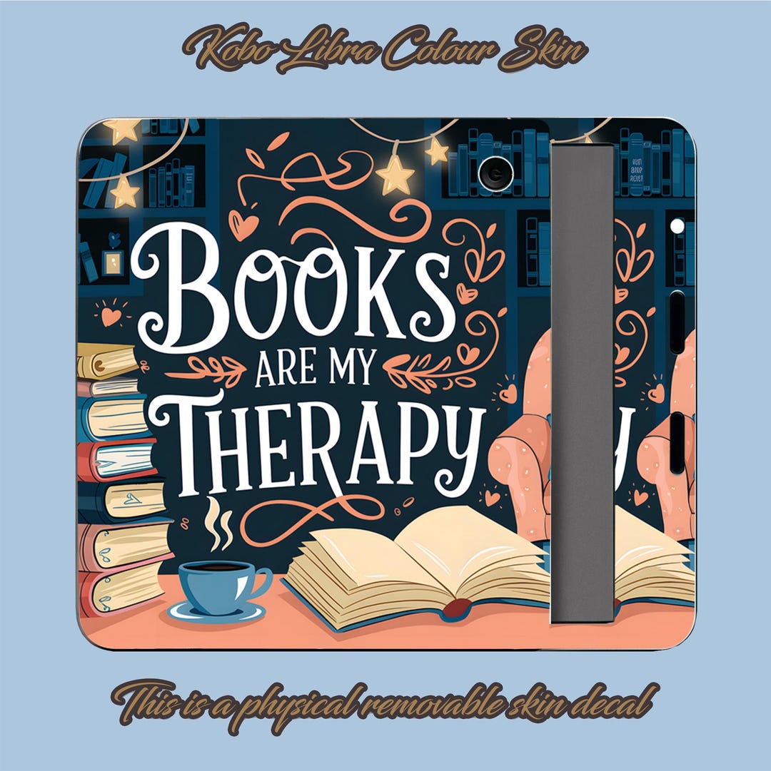 Books Are My Therapy Kobo Skin Decals, Kobo Vinyl Cover, Kobo Sticker ...
