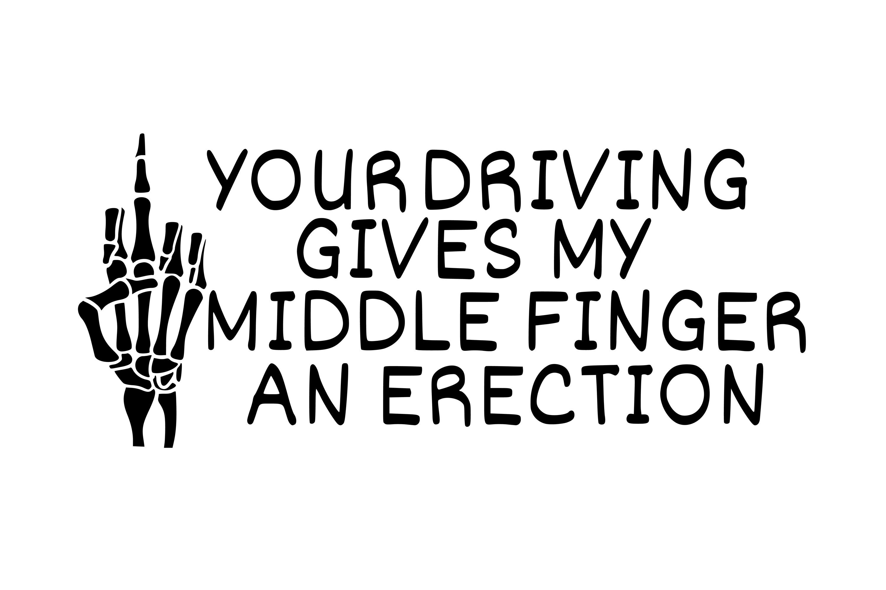 Funny Skeleton Middle Finger Car Sticker: Sarcastic Humor Vinyl Decal ...