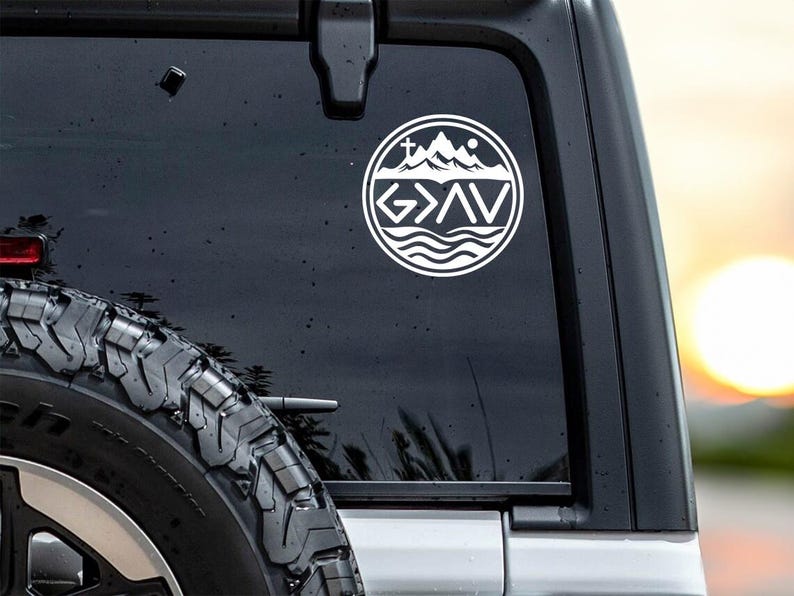 God is Greater Vinyl Sticker, Christian Decal - Etsy