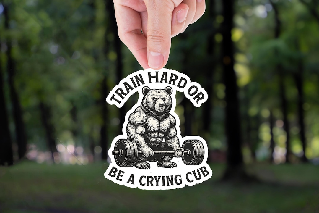 Gym Bear Sticker, Workout Meme Sticker, Fitness Humor Decal ...