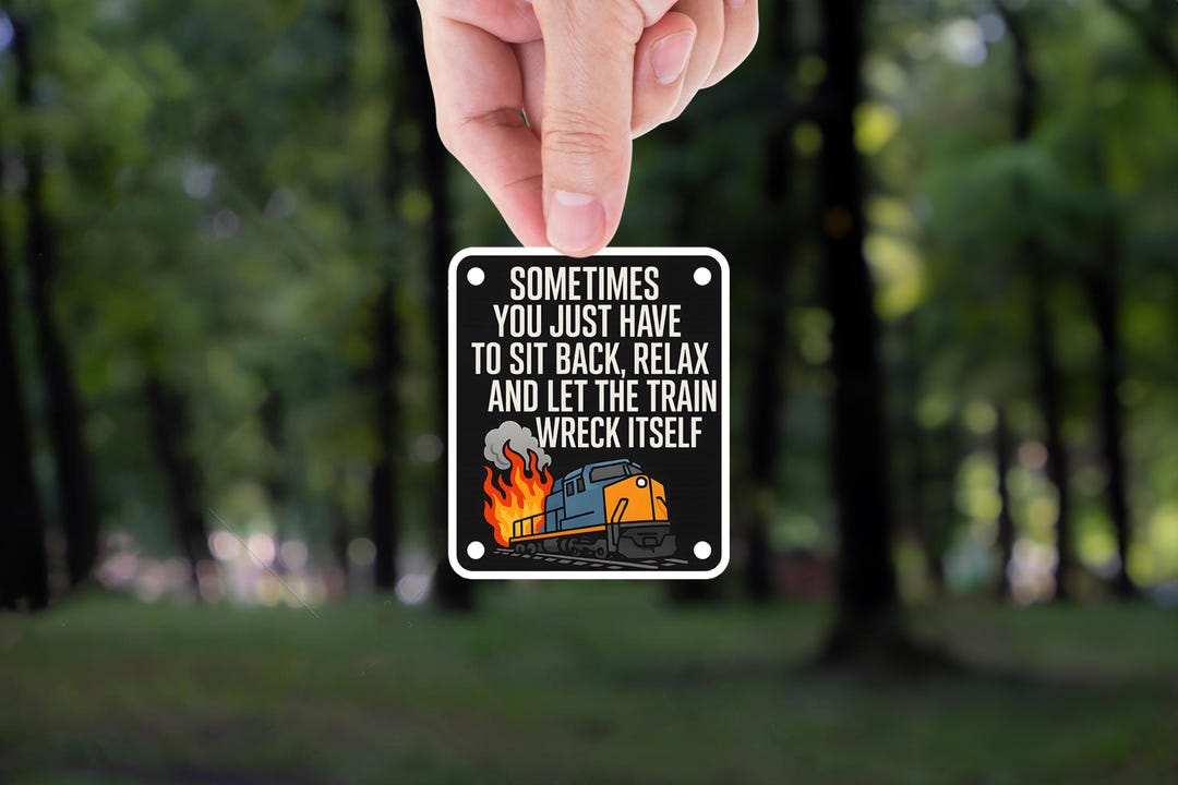 Train Wreck Meme Sticker, Funny Work Sticker, Chaos Humor Decal ...