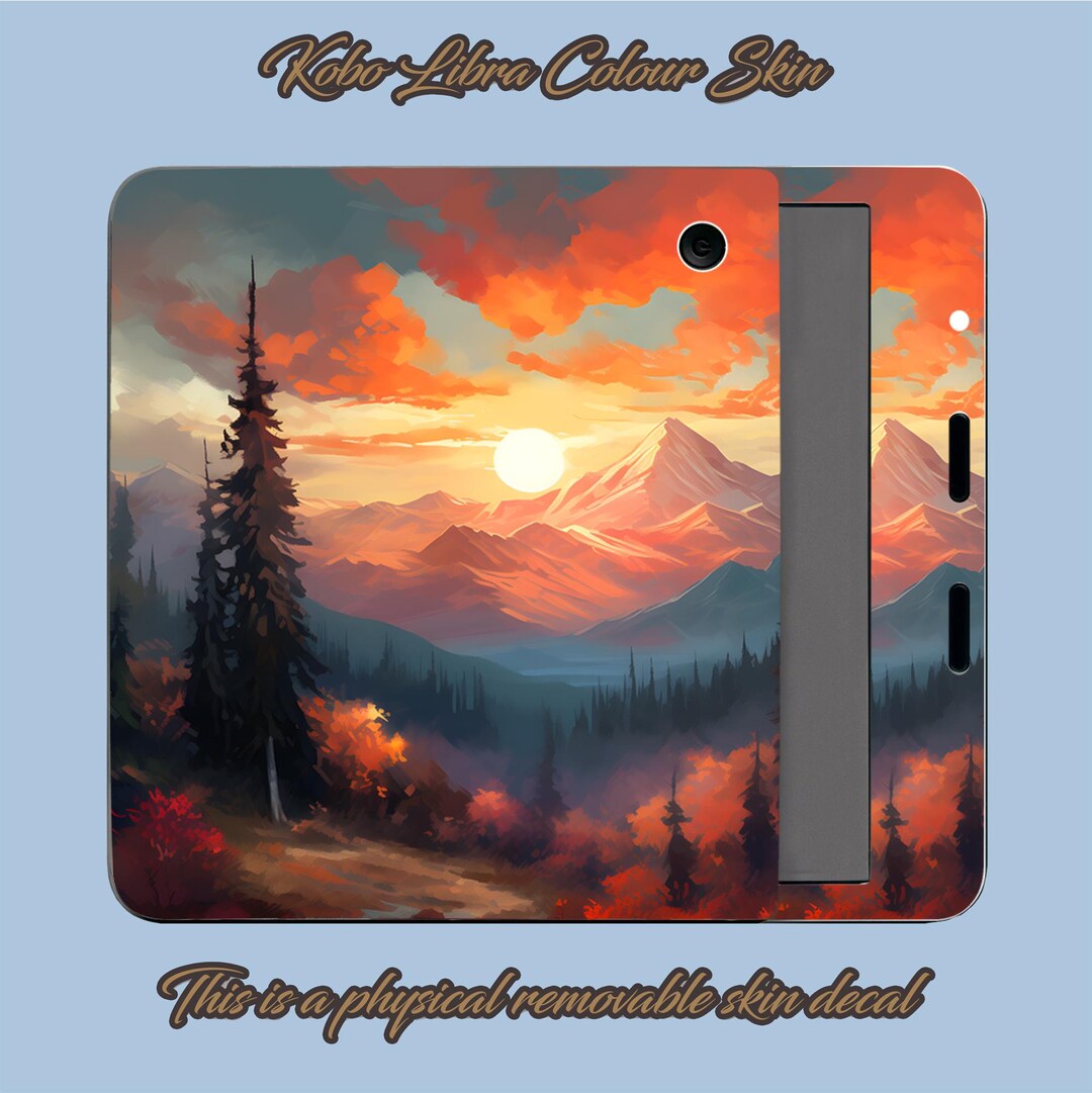 Retro Painted Sunset Mountains Decals, Kobo Decal, Kobo Sticker, Kobo ...