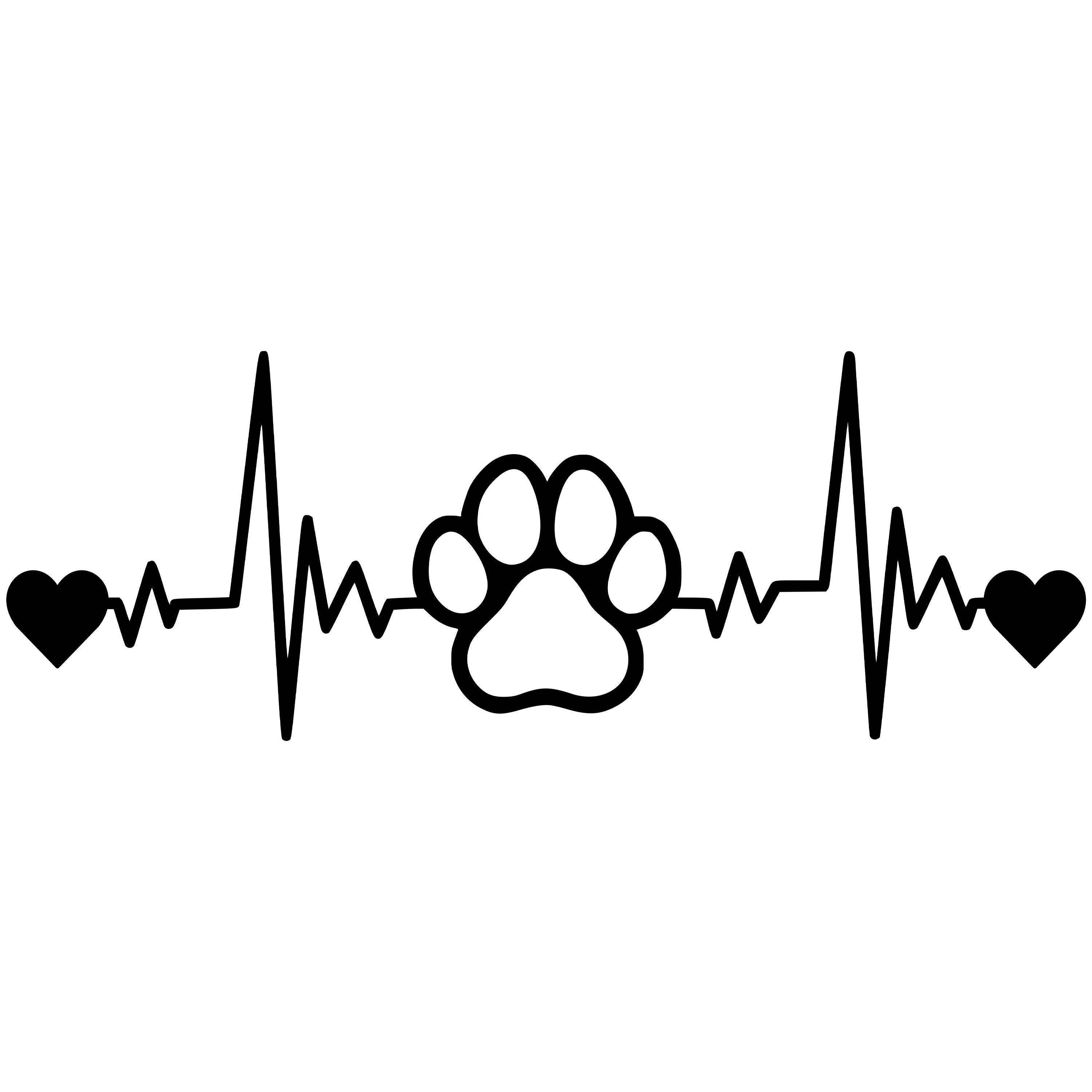 Heartbeat Paw Print Vinyl Decal: Pet Lover Car Sticker - Etsy
