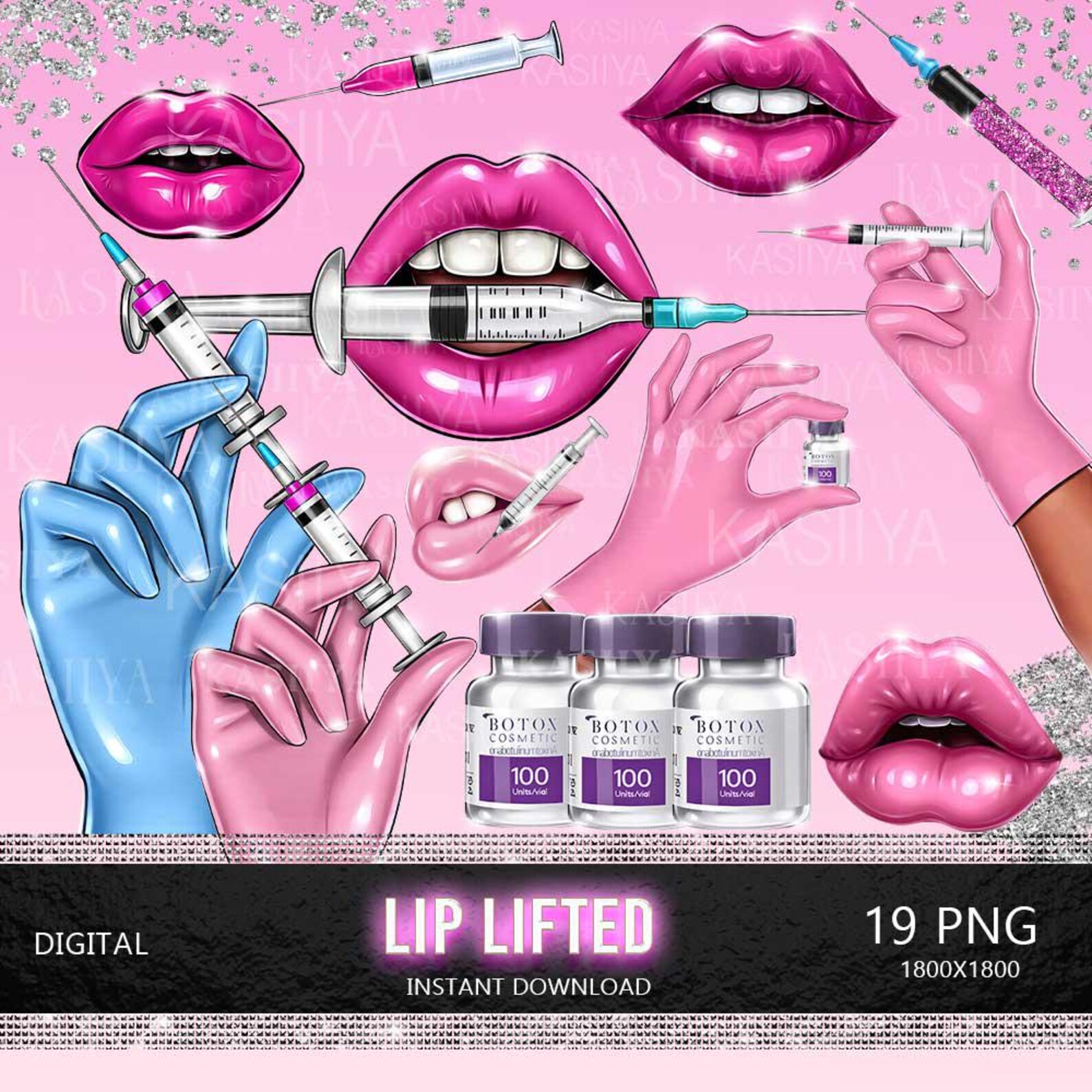 Lips Botox Clipart for Scrapbooking, Planners, Sublimation Png,fashion ...