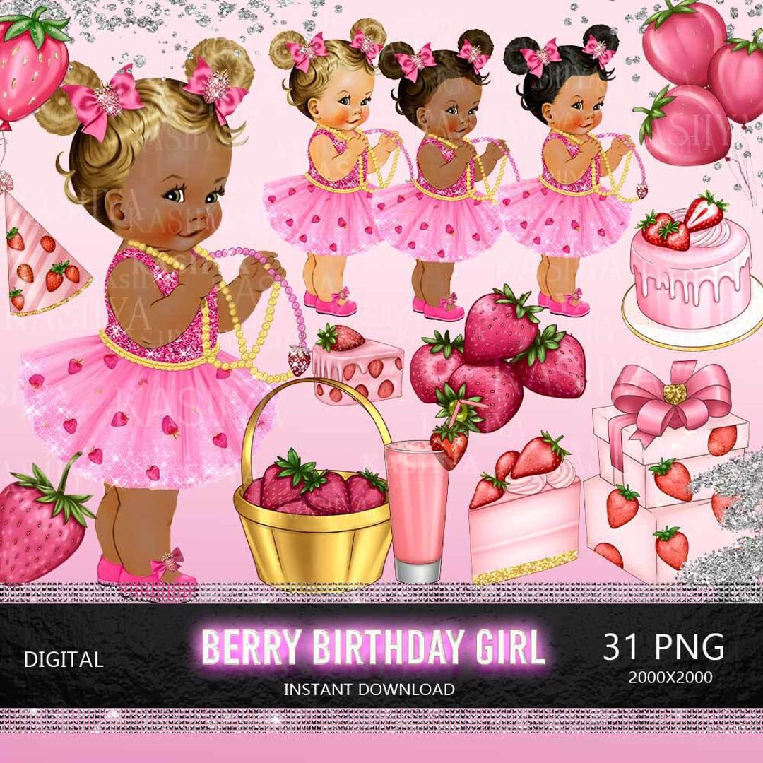 Strawberry Baby Clipart, Strawberry Baby Shower Clipart, Strawberry ...