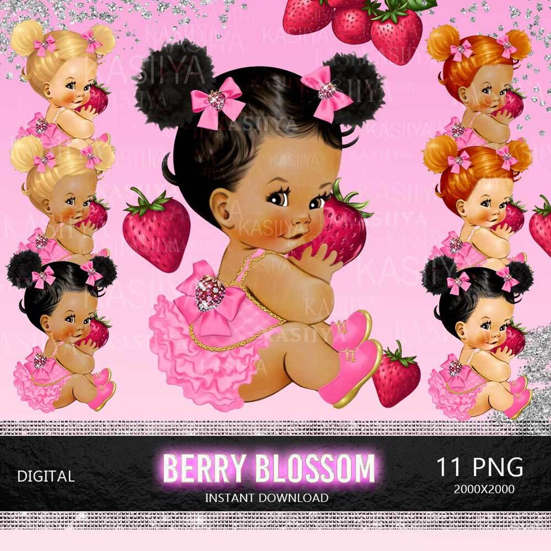 Strawberry Baby Clipart, Strawberry Baby Shower Clipart, Strawberry ...